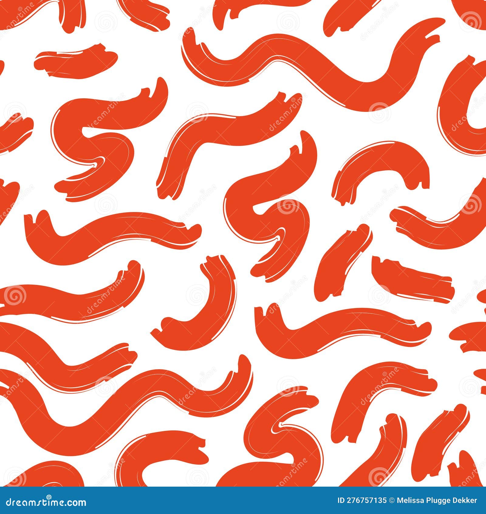 Abstract Wavy Red Brush Stroke Pattern Design on White Background Stock ...