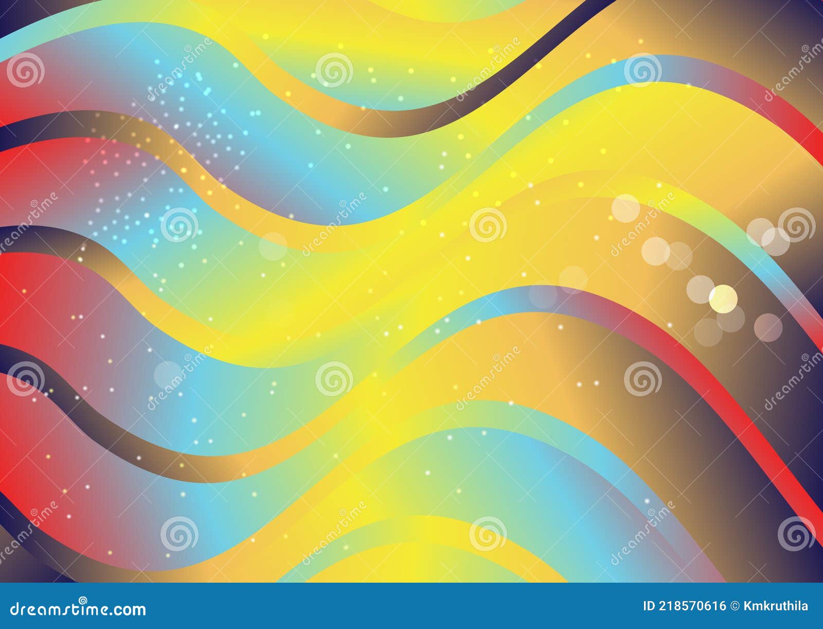 Abstract Wavy Red Yellow and Blue Gradient Background Vector Art Stock ...