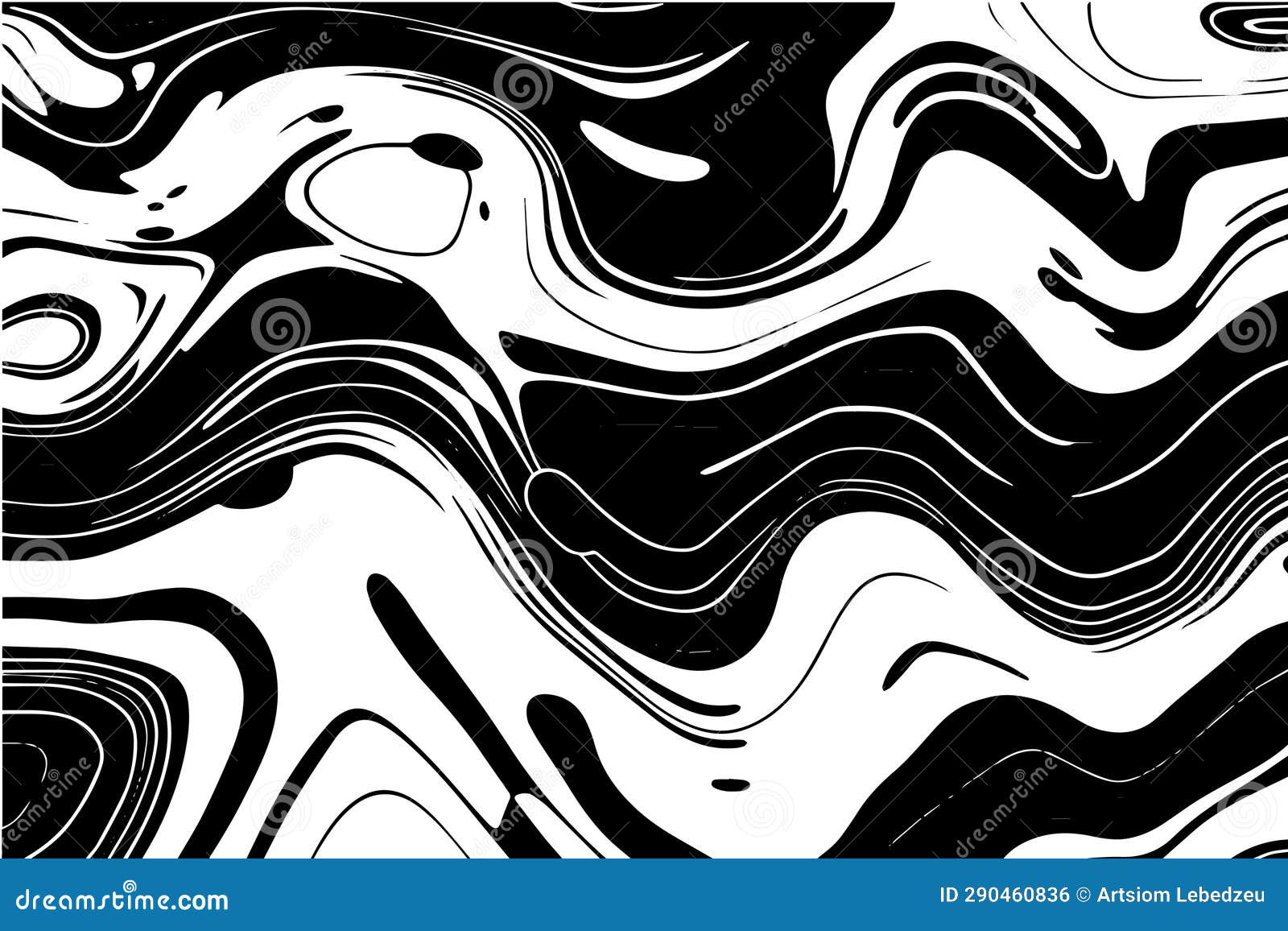 Abstract Wavy Seamless Pattern. Trendy Retro Psychedelic Background in ...