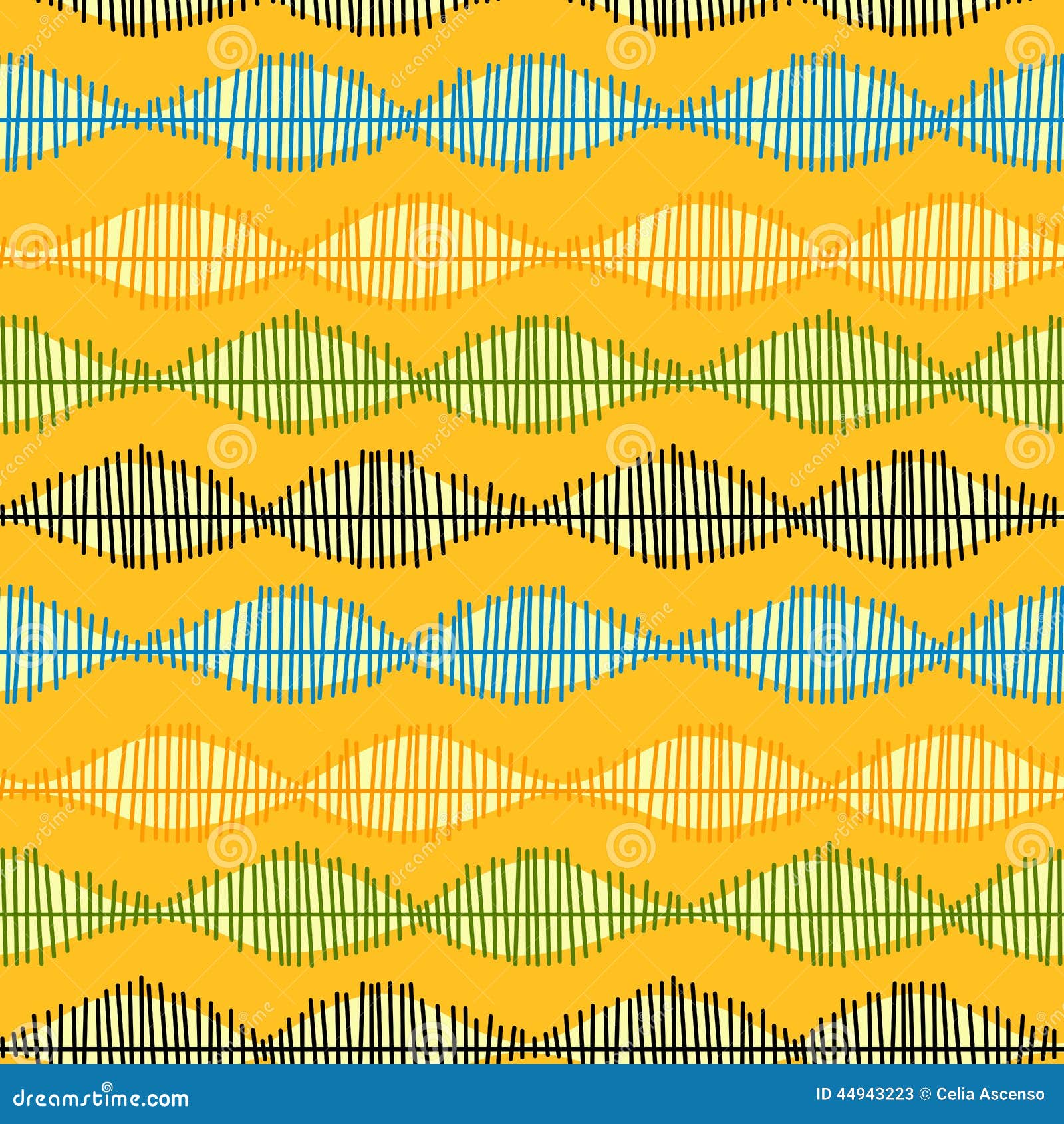 Abstract Wavy Shapes Seamless Background Stock Illustration ...