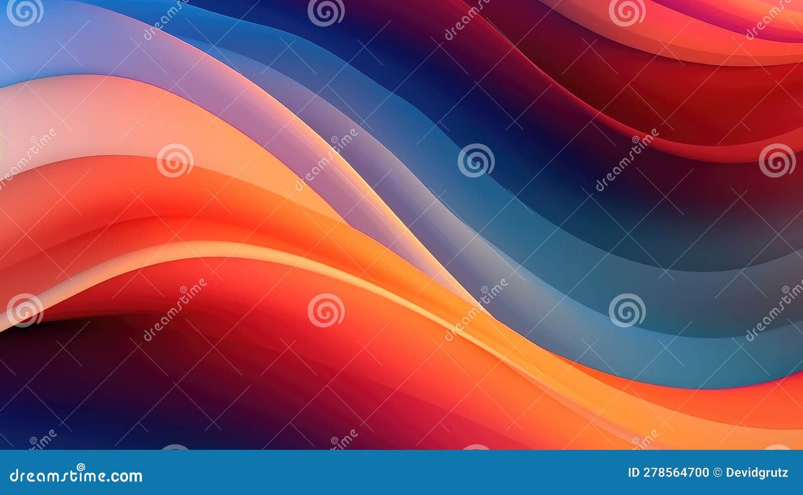 Abstract Wavy Smooth Lines Background. Generative AI Stock Illustration ...