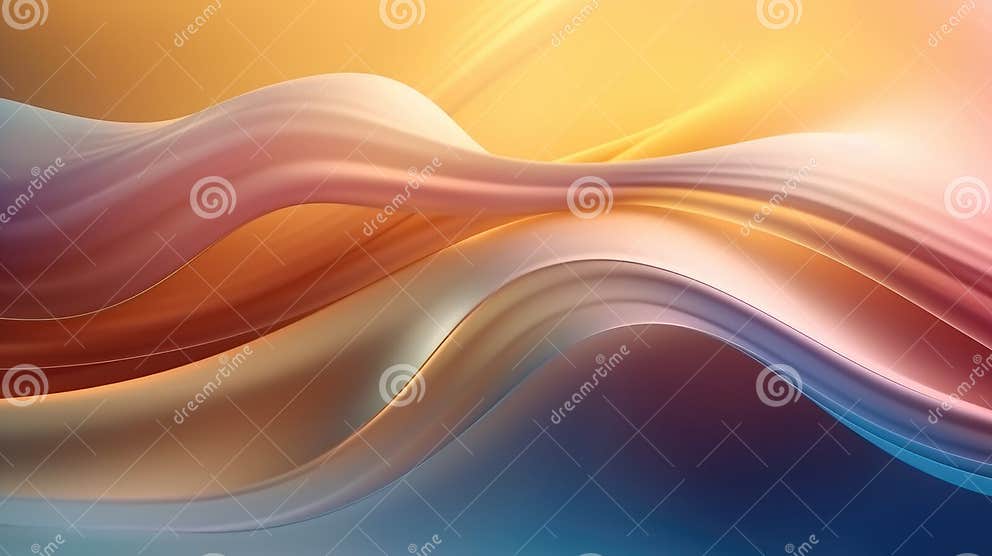 Abstract Wavy Smooth Lines Background. Generative AI Stock Illustration ...