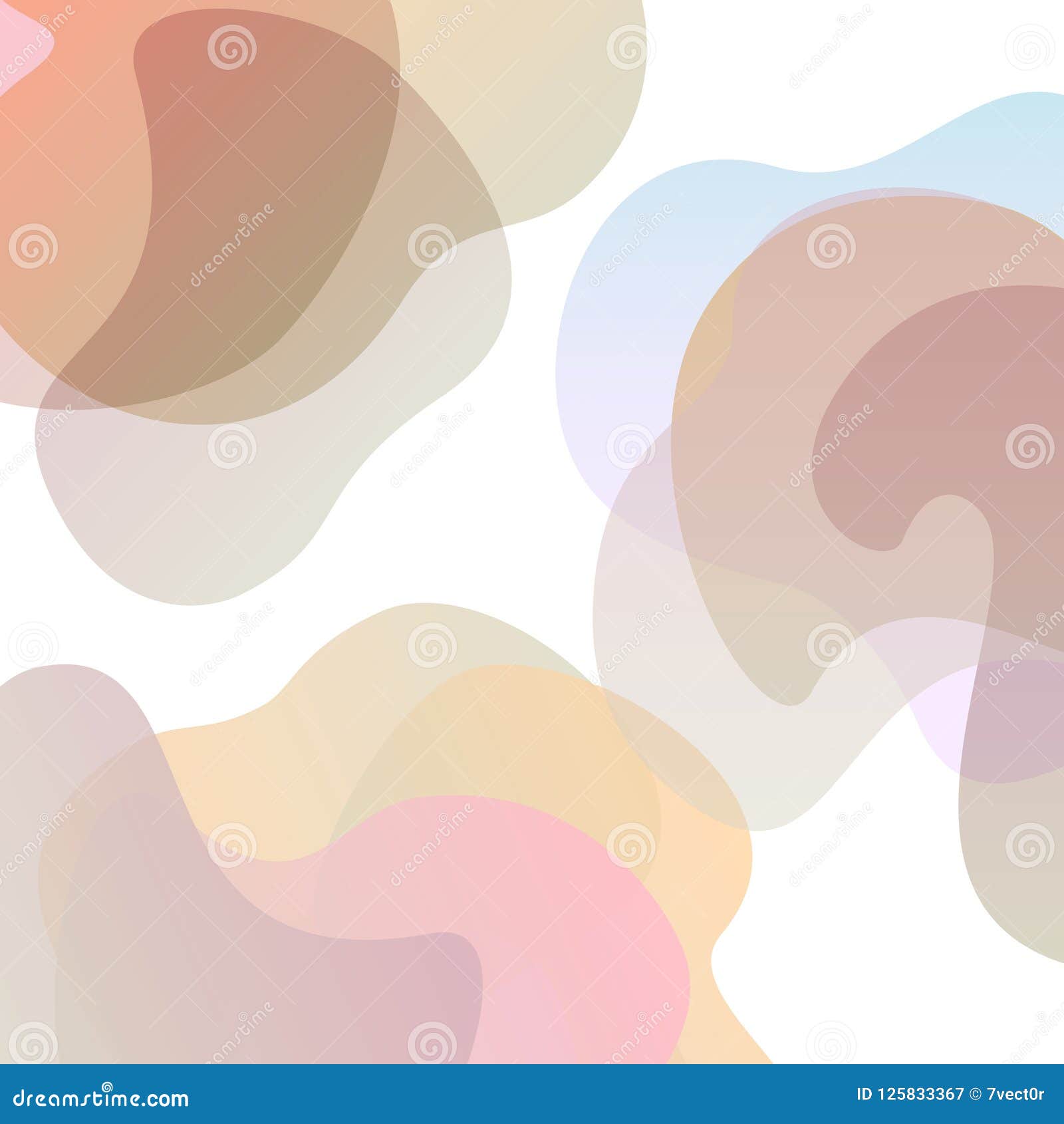 Abstract Wavy Soft Pastel Gradient Colored Shapes Stock Vector ...