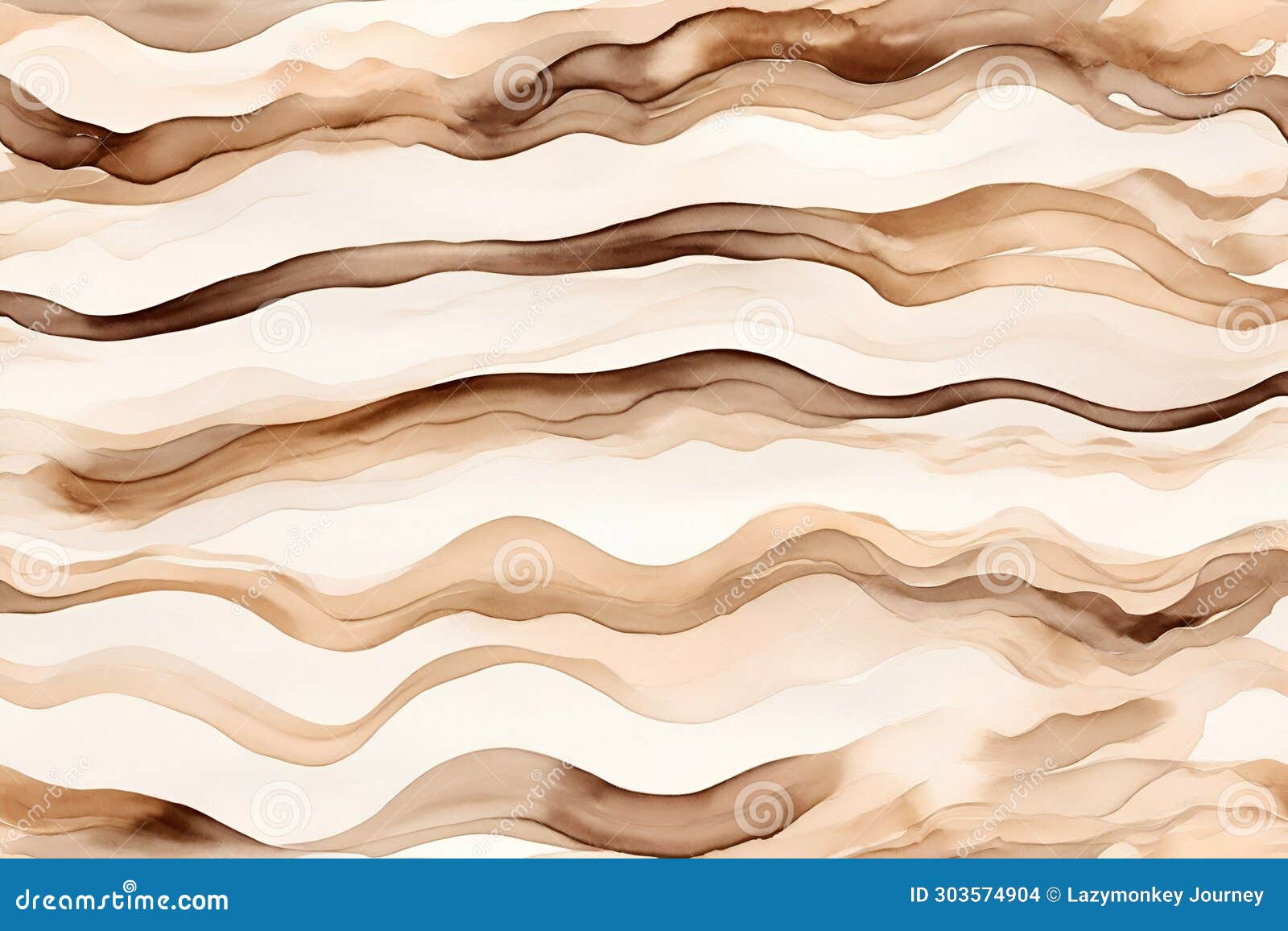 Abstract Wavy Striped Pattern in Earth Tone Color Stock Illustration ...