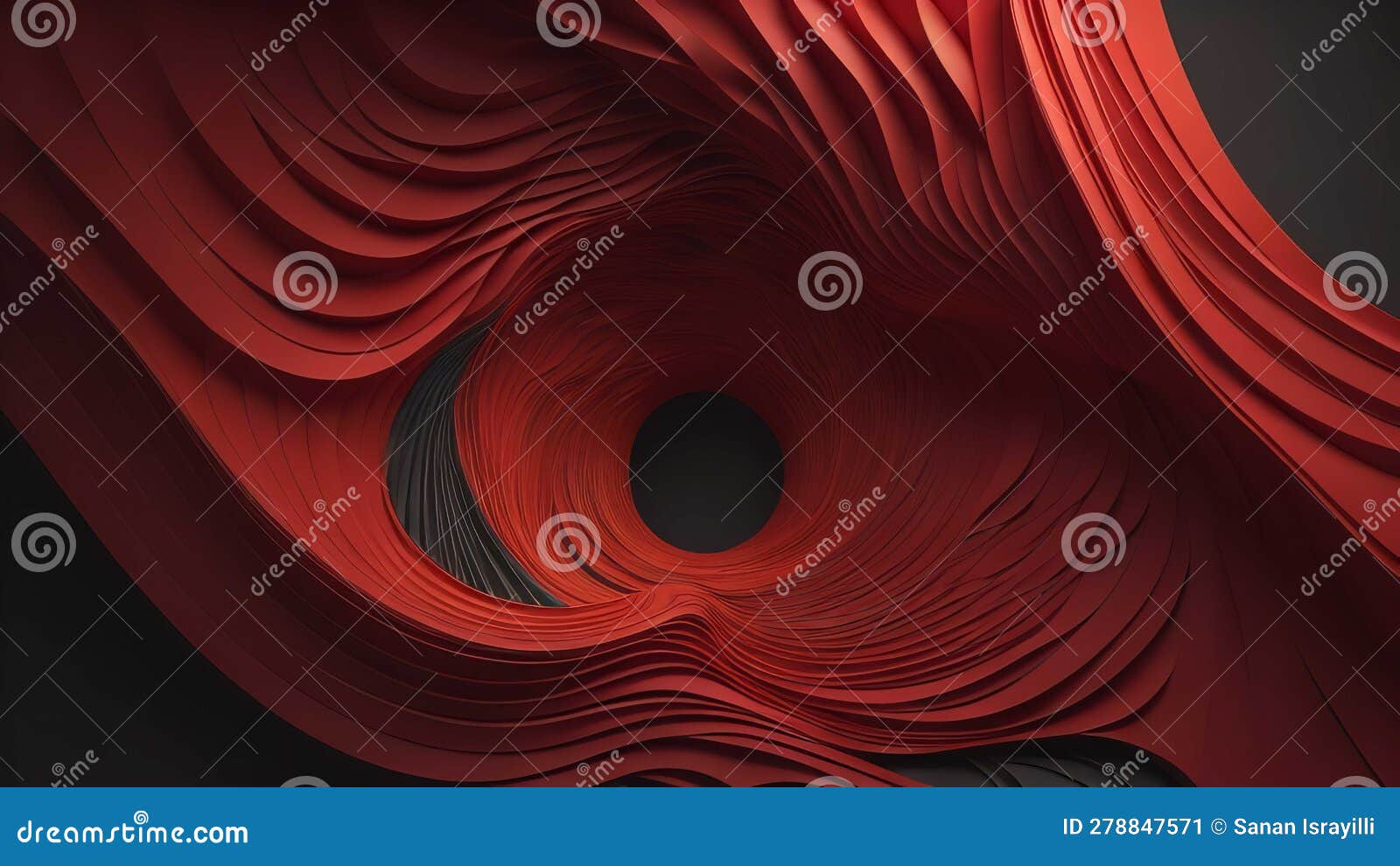 Abstract Wavy Surface. Creative Background Design with Red Curved Lines ...