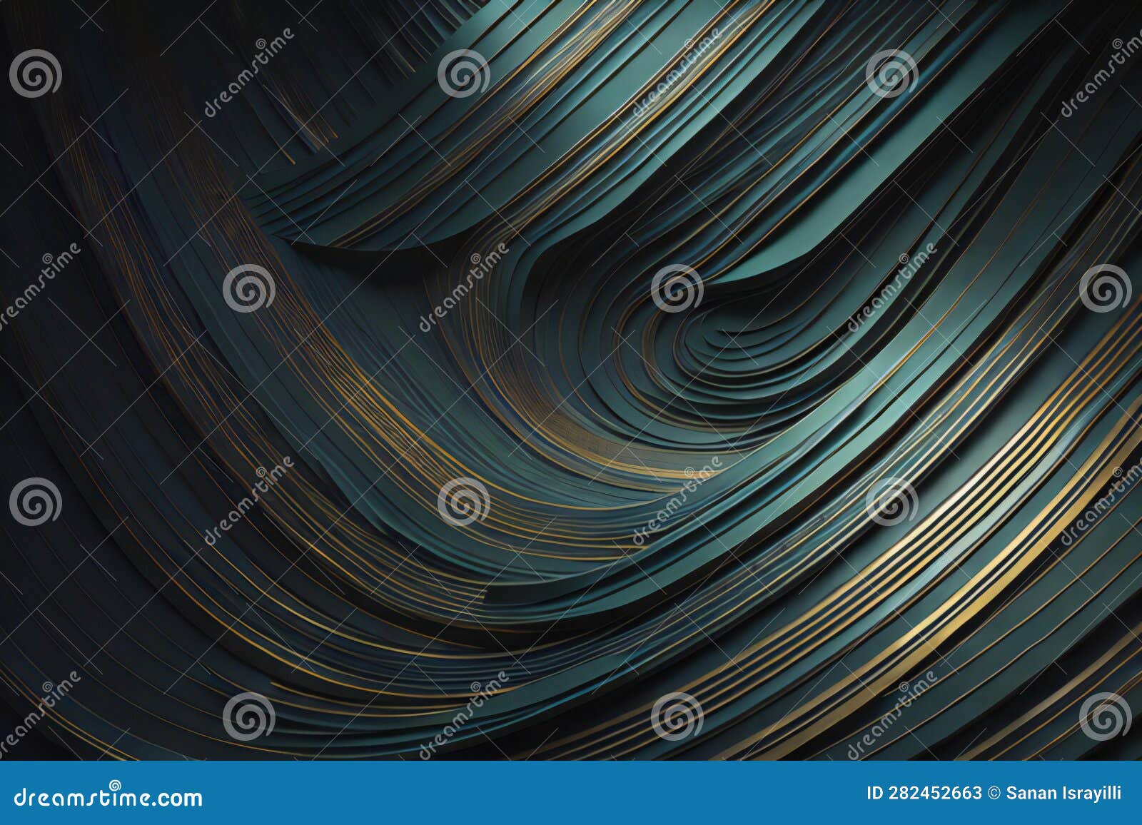 Abstract Wavy Surface. Futuristic Background Design Stock Illustration ...