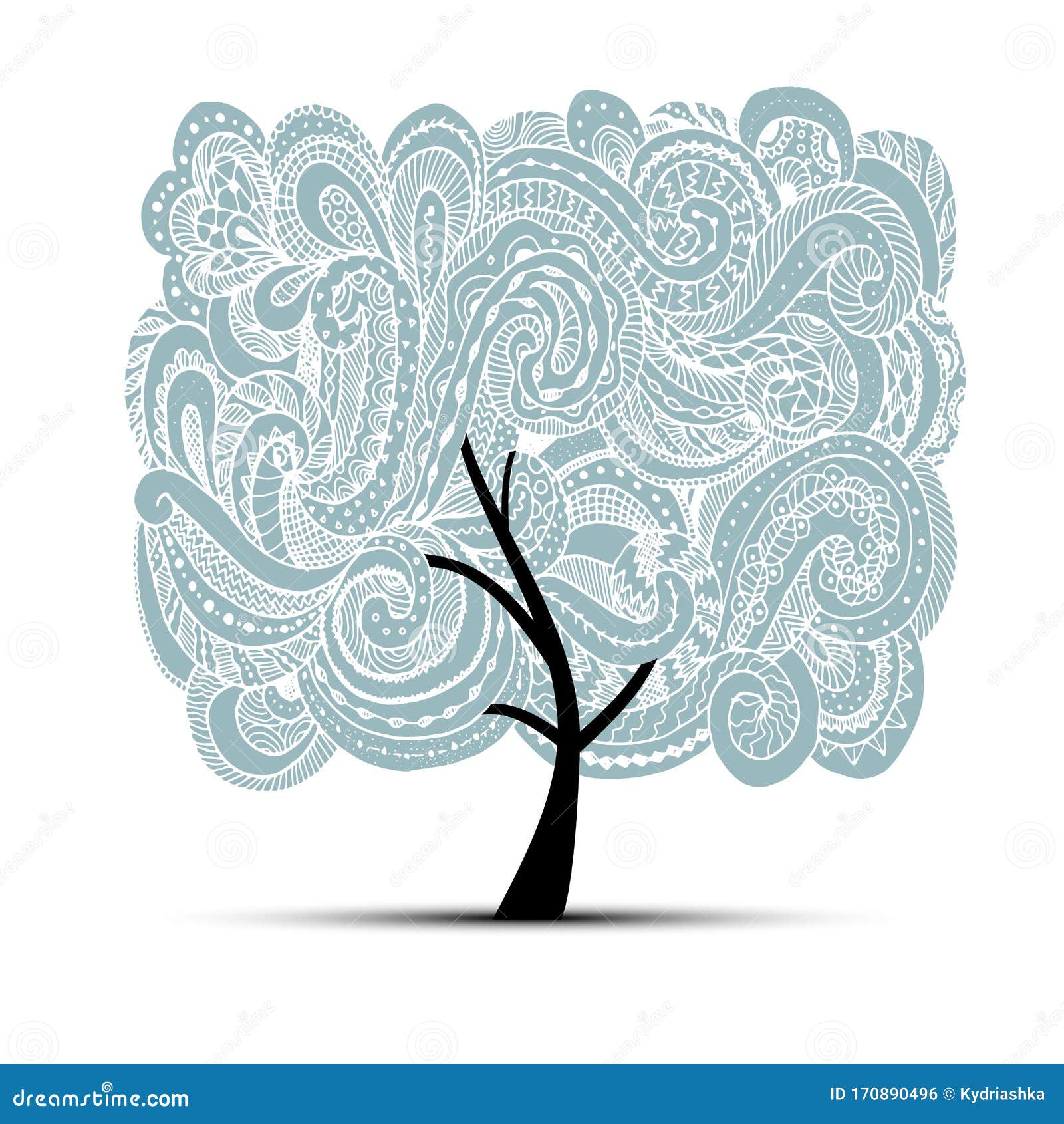 Abstract Wavy Tree for Your Design Stock Vector - Illustration of ...