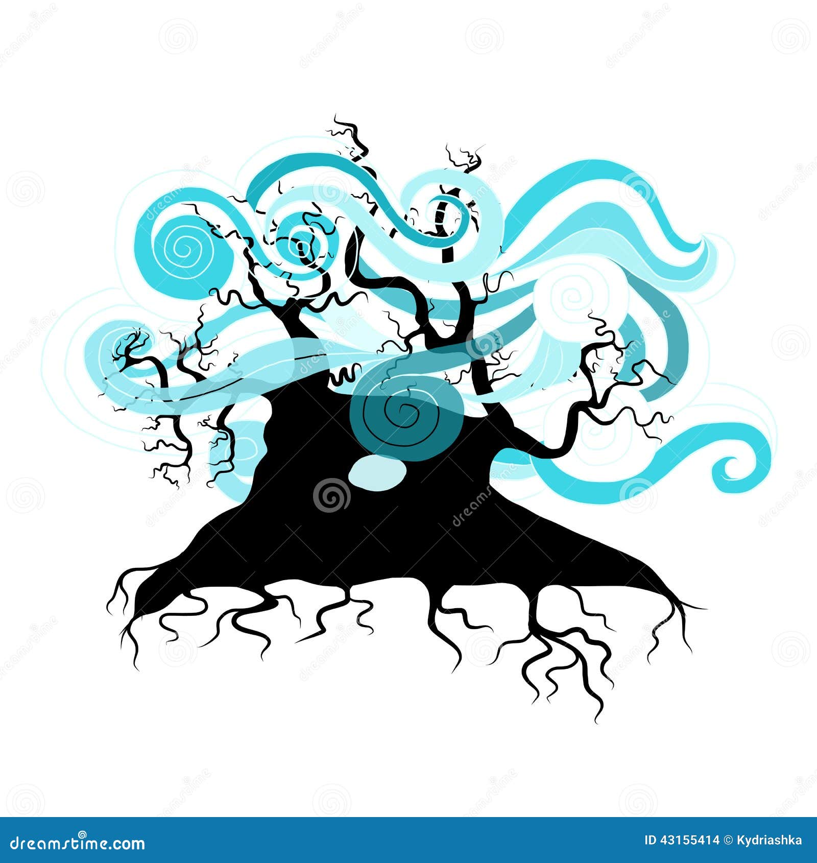 Abstract Wavy Tree for Your Design Stock Vector - Illustration of cloud ...