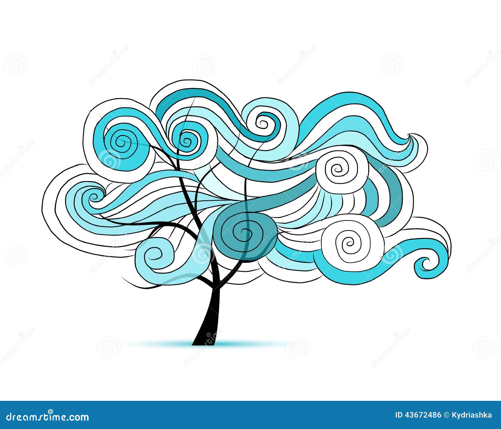 Abstract Wavy Tree for Your Design Stock Vector - Illustration of ...