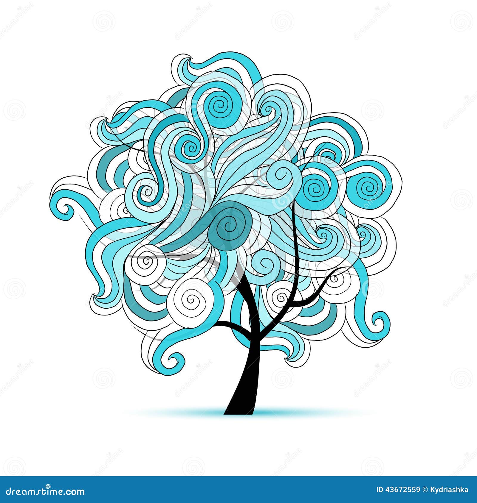 Abstract Wavy Tree for Your Design Stock Vector - Illustration of ...