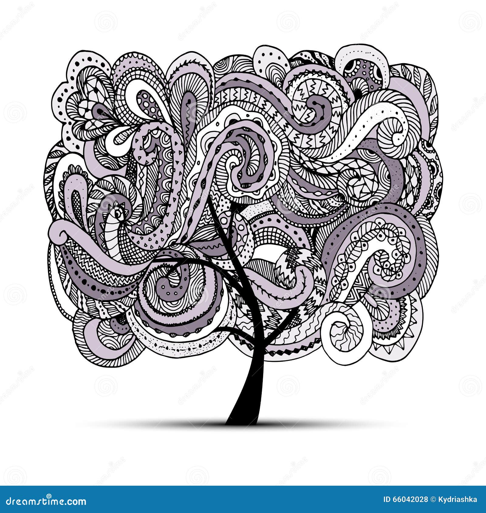Abstract Wavy Tree for Your Design Stock Vector - Illustration of ...