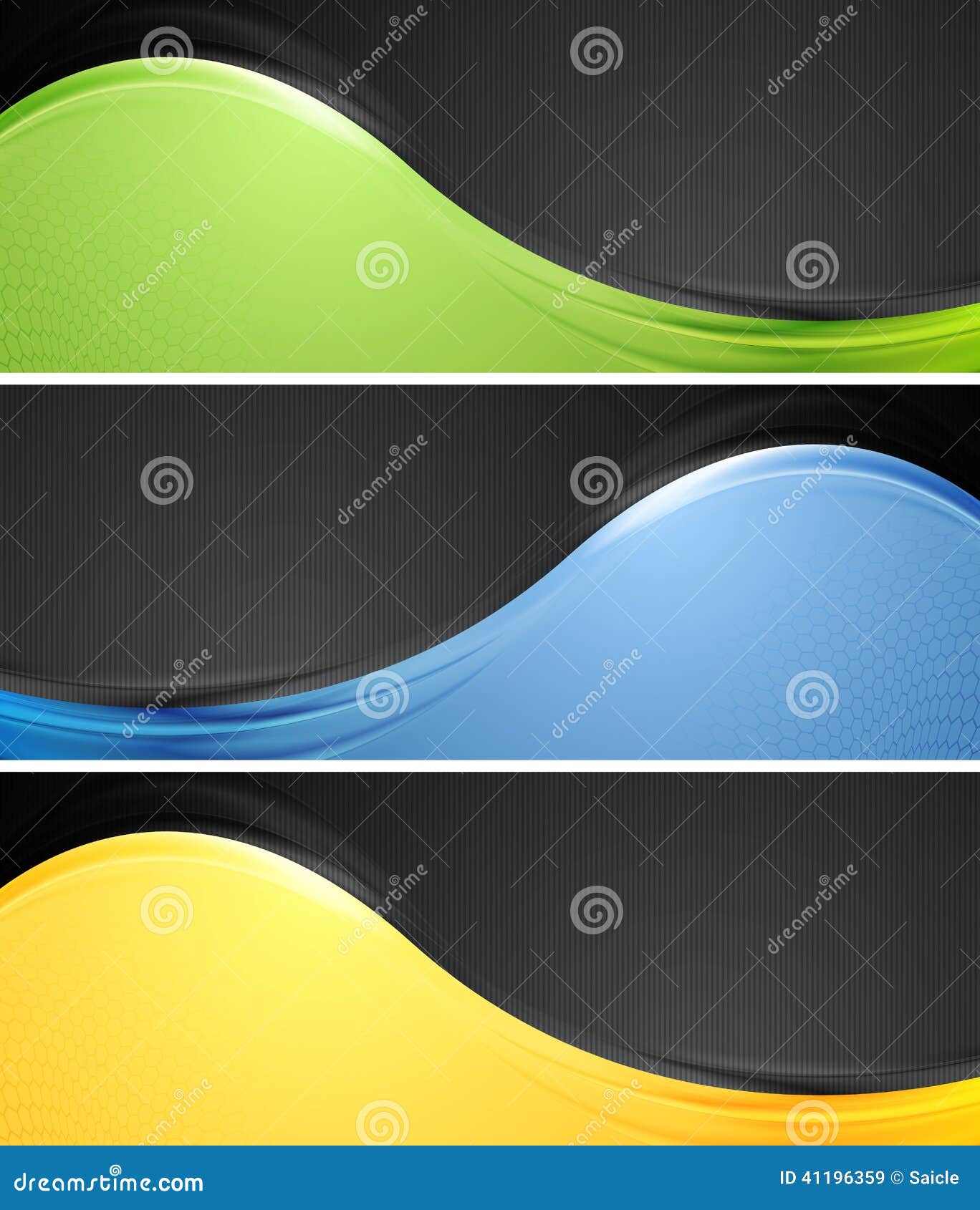 Abstract Wavy Vector Banners Stock Vector - Illustration of bright ...
