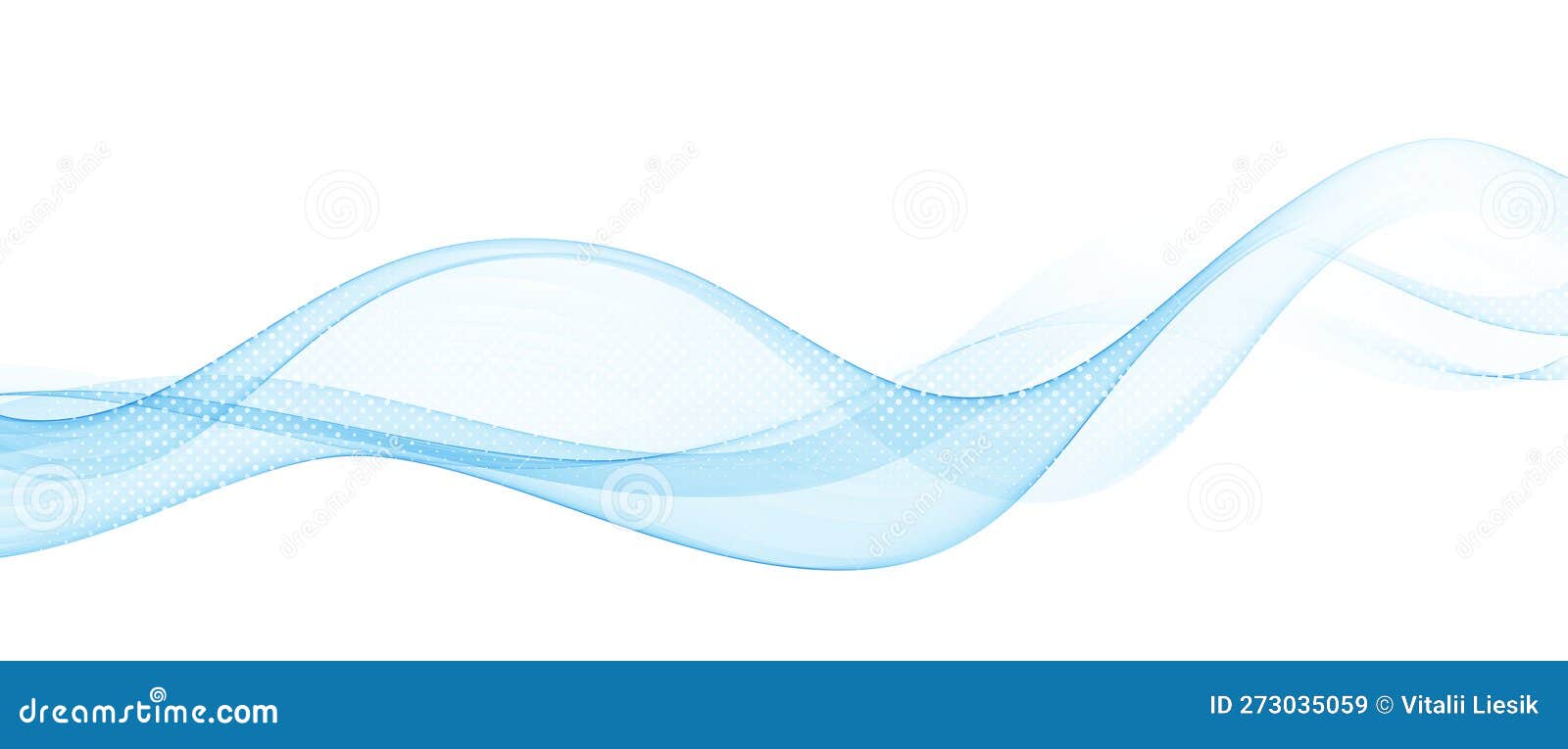 Abstract Wavy Wave Vector. Blue Wave Motion Curve Flow Stock Vector ...