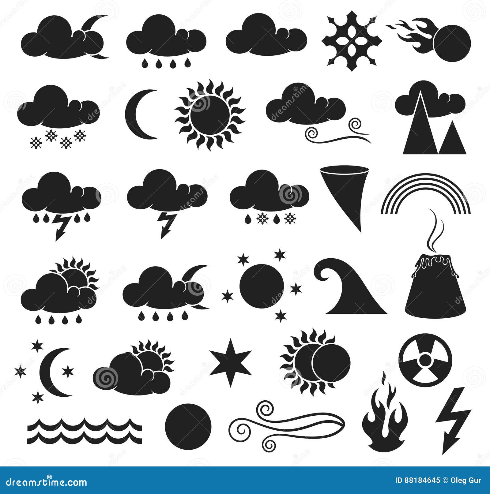Abstract Weather. Meteorology Stock Vector - Illustration of moon ...