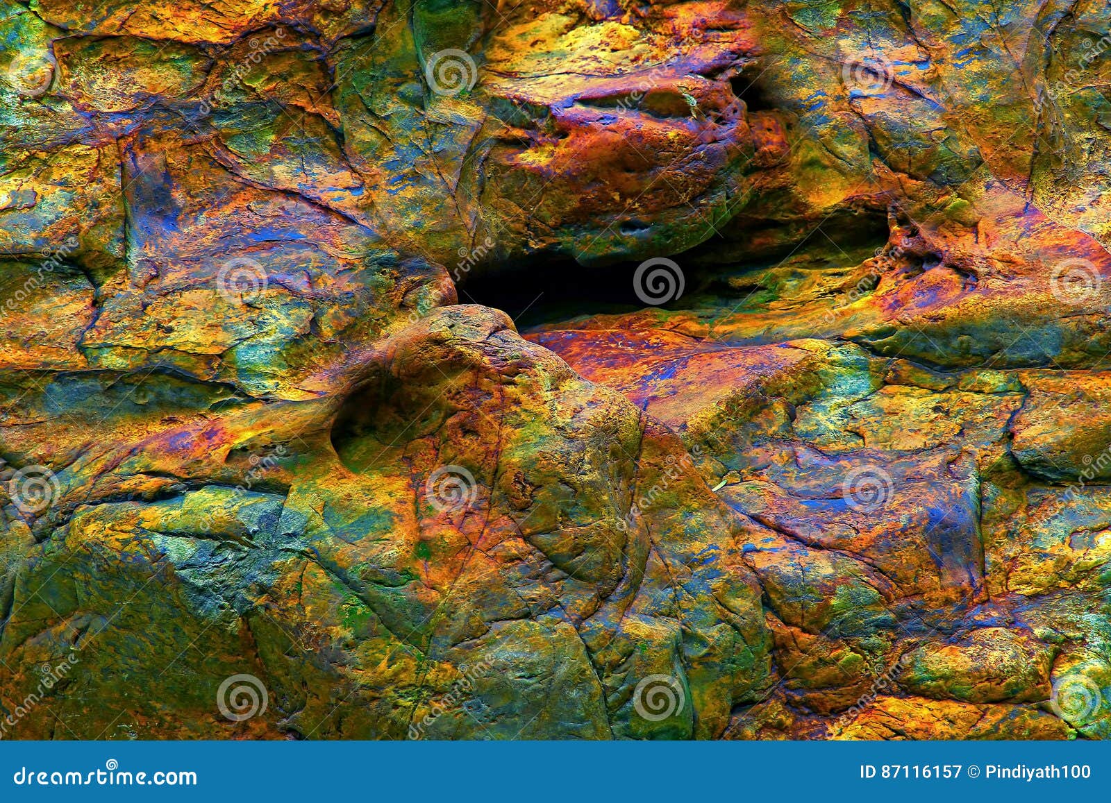 Abstract Weathered Colorful Rock Stock Image - Image of colors ...