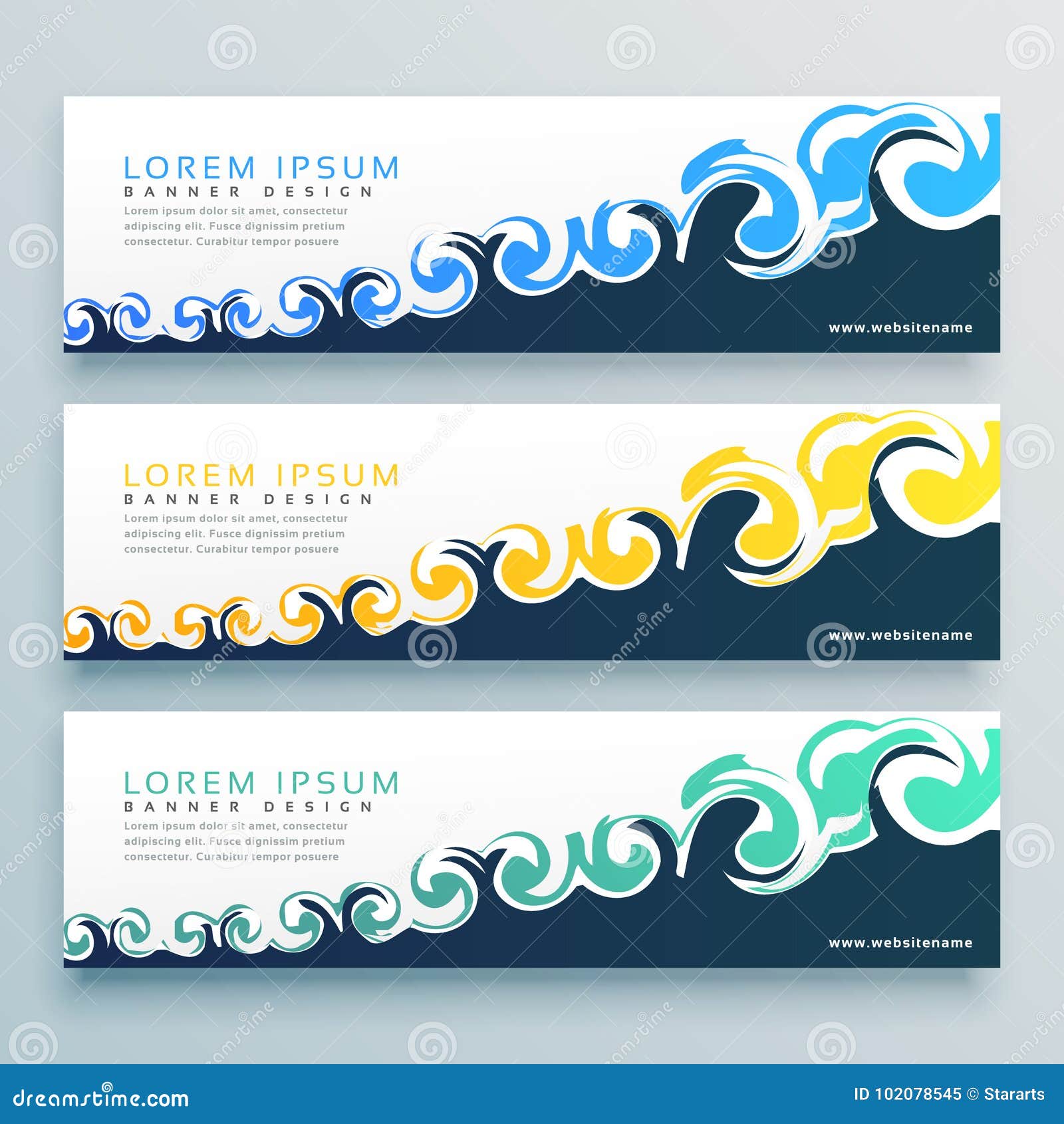 Abstract Web Banner Design with Swirl Effect Stock Vector ...