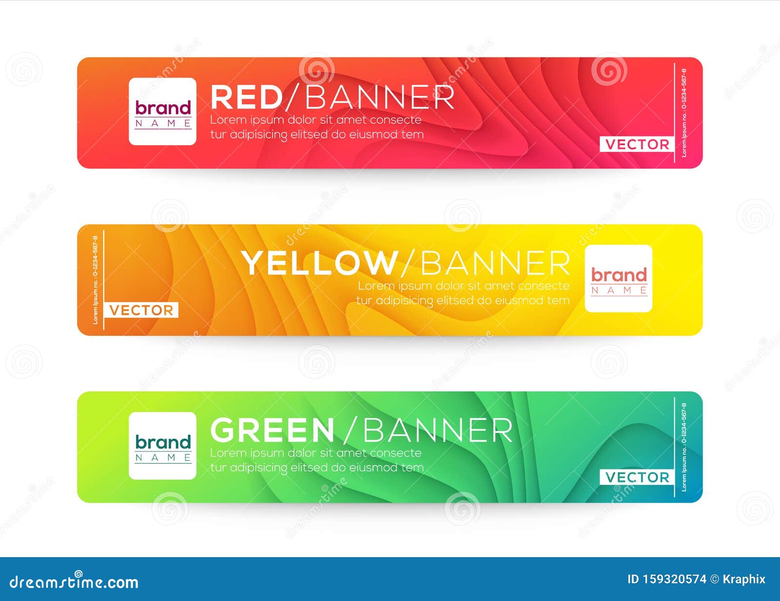 Abstract Web Banner or Header Design Templates. Curved Wave Gradient ...