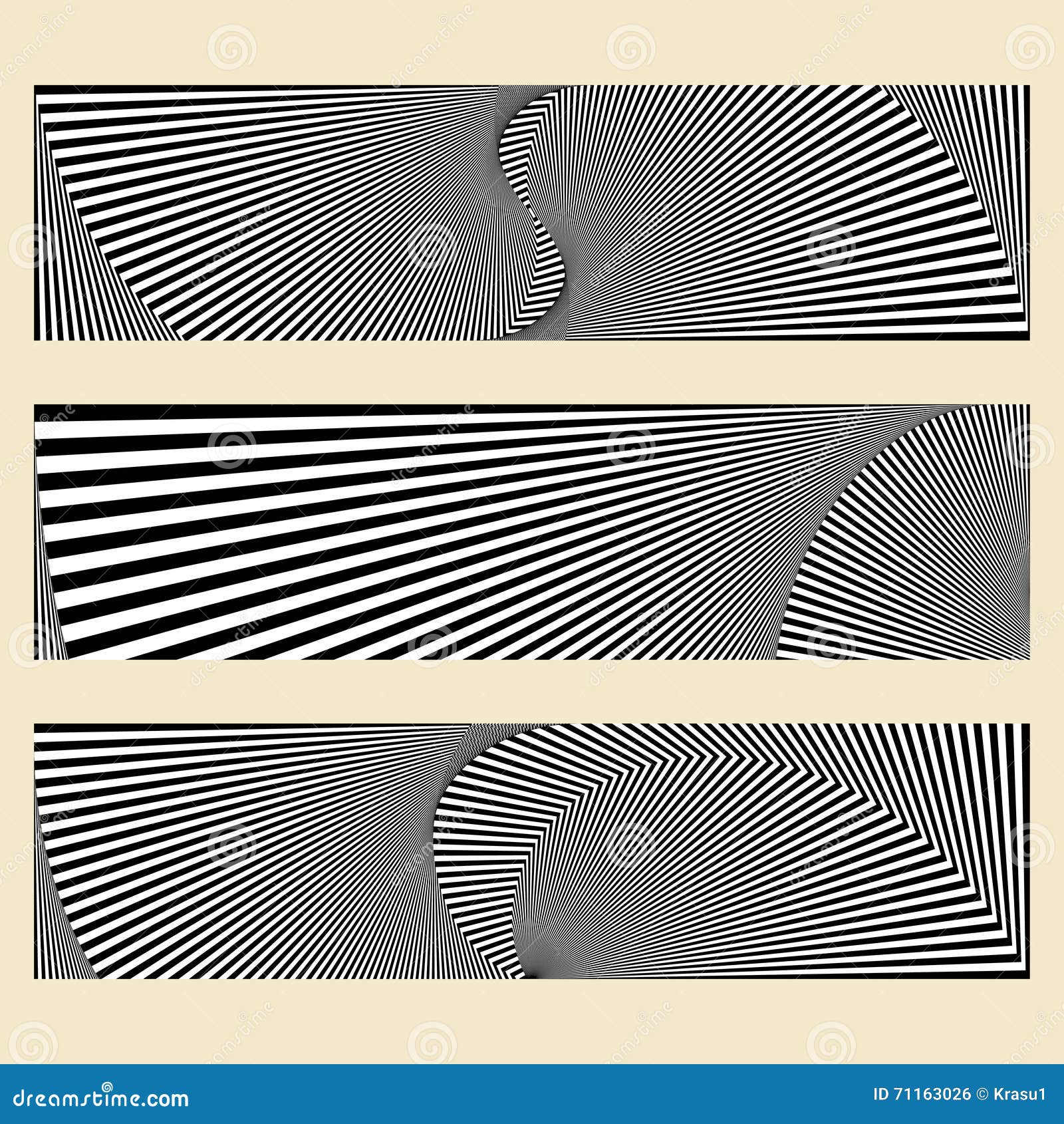 Abstract Web Banners With Optical Illusion For Your Www Design. Stock ...