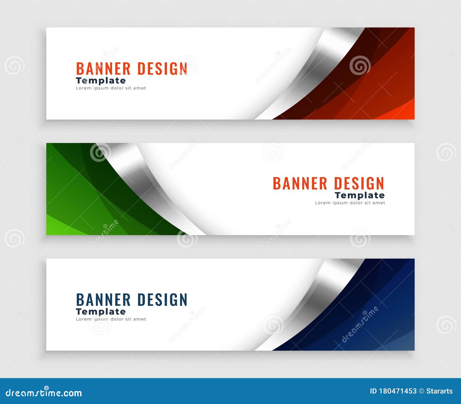 Abstract Web Banners Set in Wavy Curve Shape Stock Vector ...