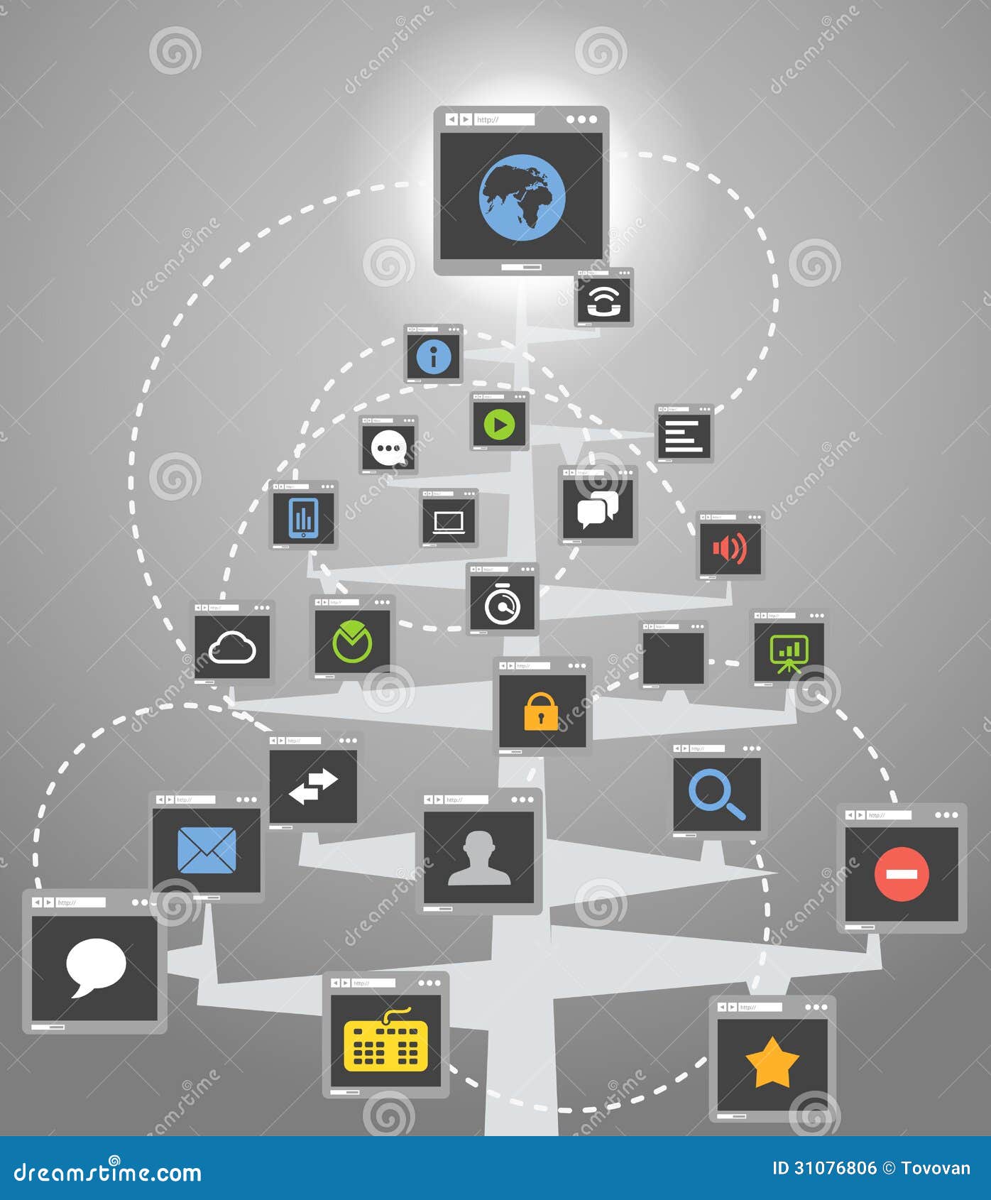 Abstract Web Community Tree Stock Vector - Illustration of internet ...