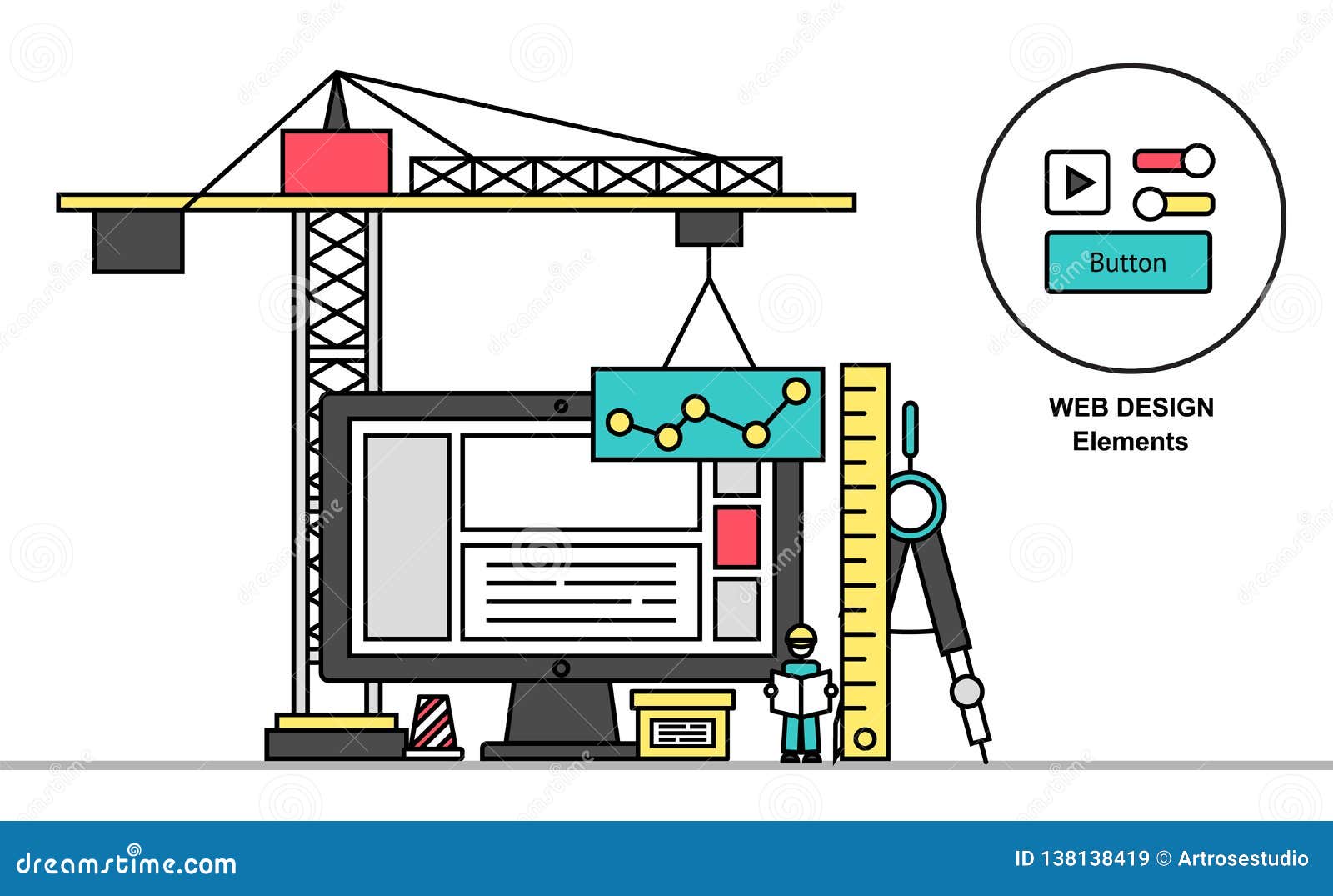 Abstract Web Design Elements Stock Vector - Illustration of application ...