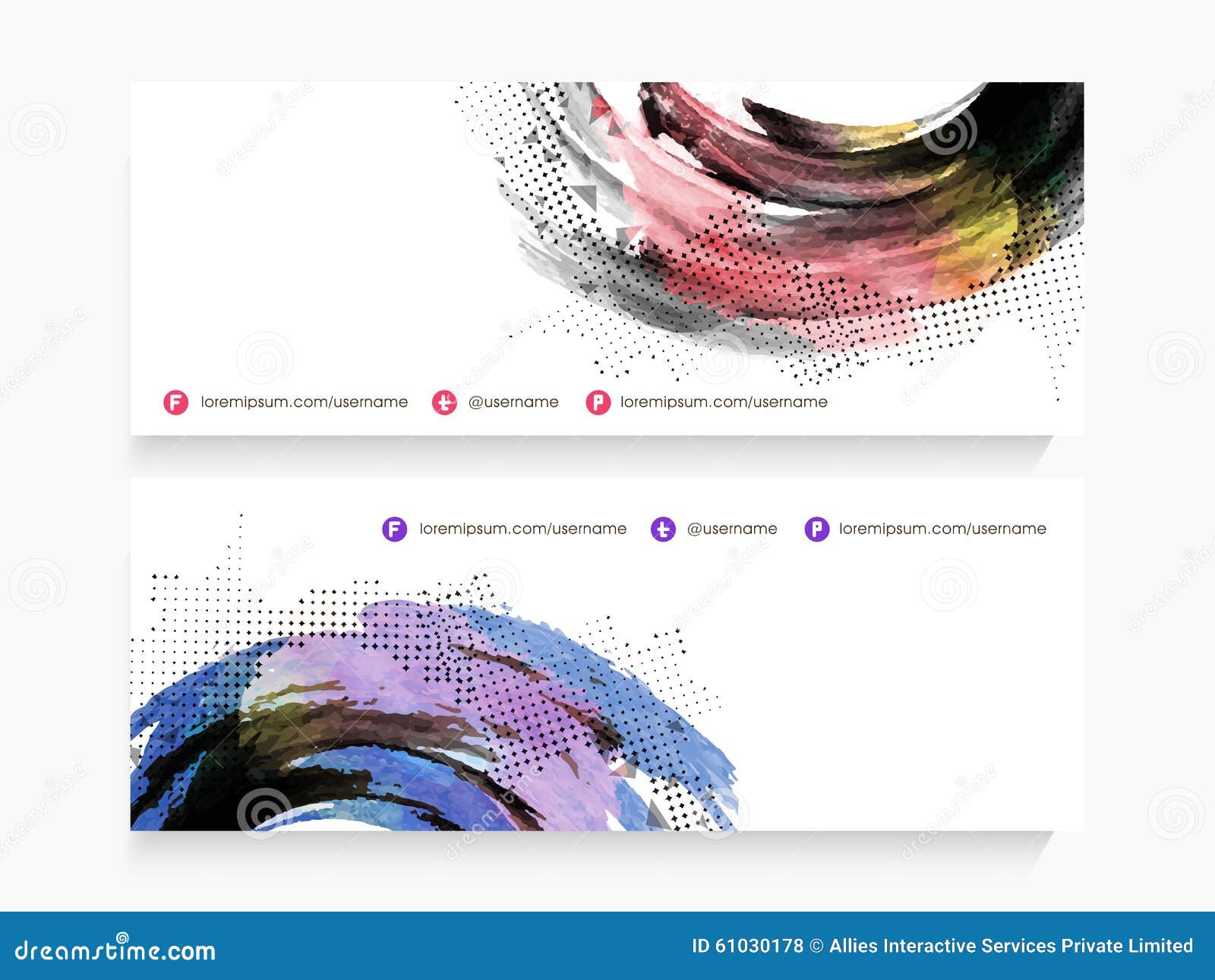Abstract Web Header or Banner Set. Stock Illustration - Illustration of ...