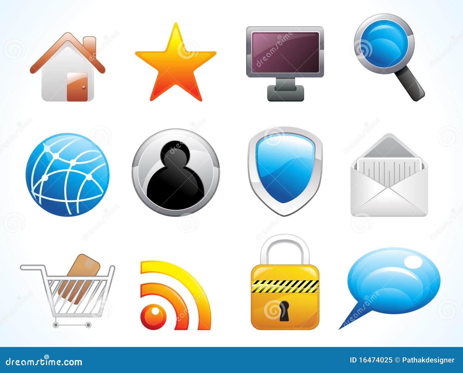Abstract web icons set stock vector. Illustration of search - 16474025