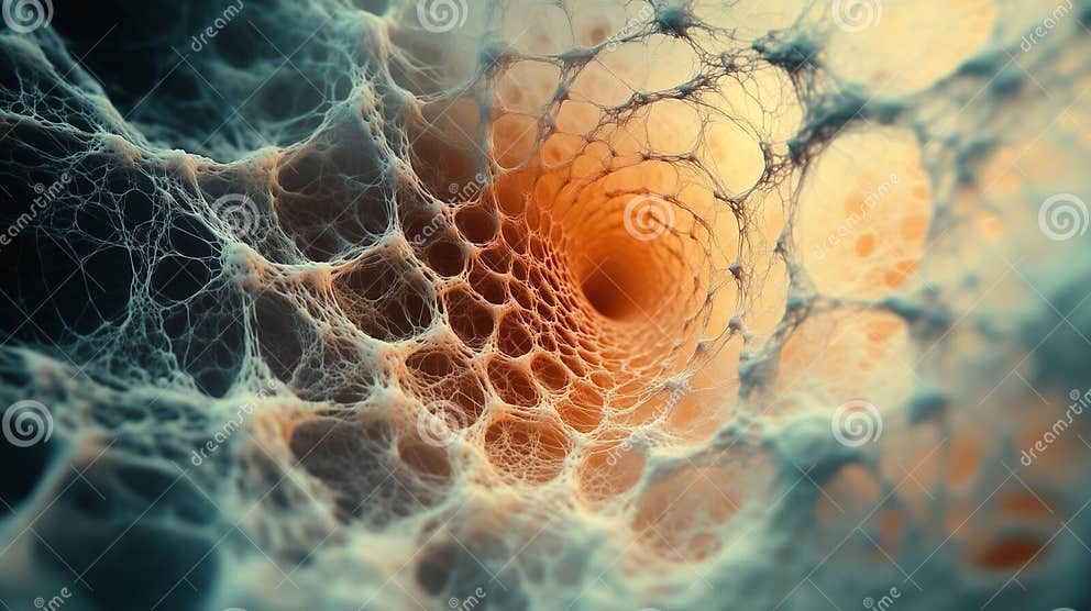 Abstract Web-like Structure with Warm and Cool Tones Stock Illustration ...