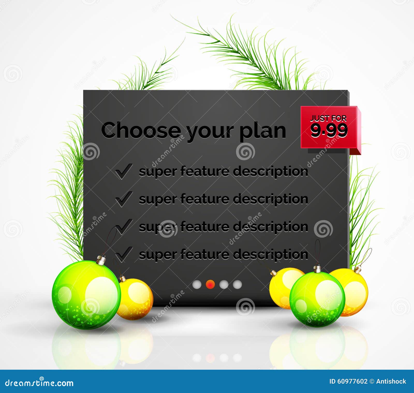 Abstract Web Message Box with Christmas Decoration Stock Vector ...