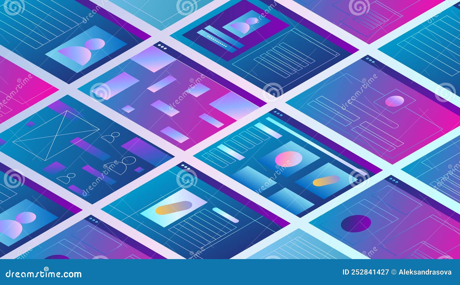 Abstract Web Pages and Ui Elements Vector Illustration. Design of User ...