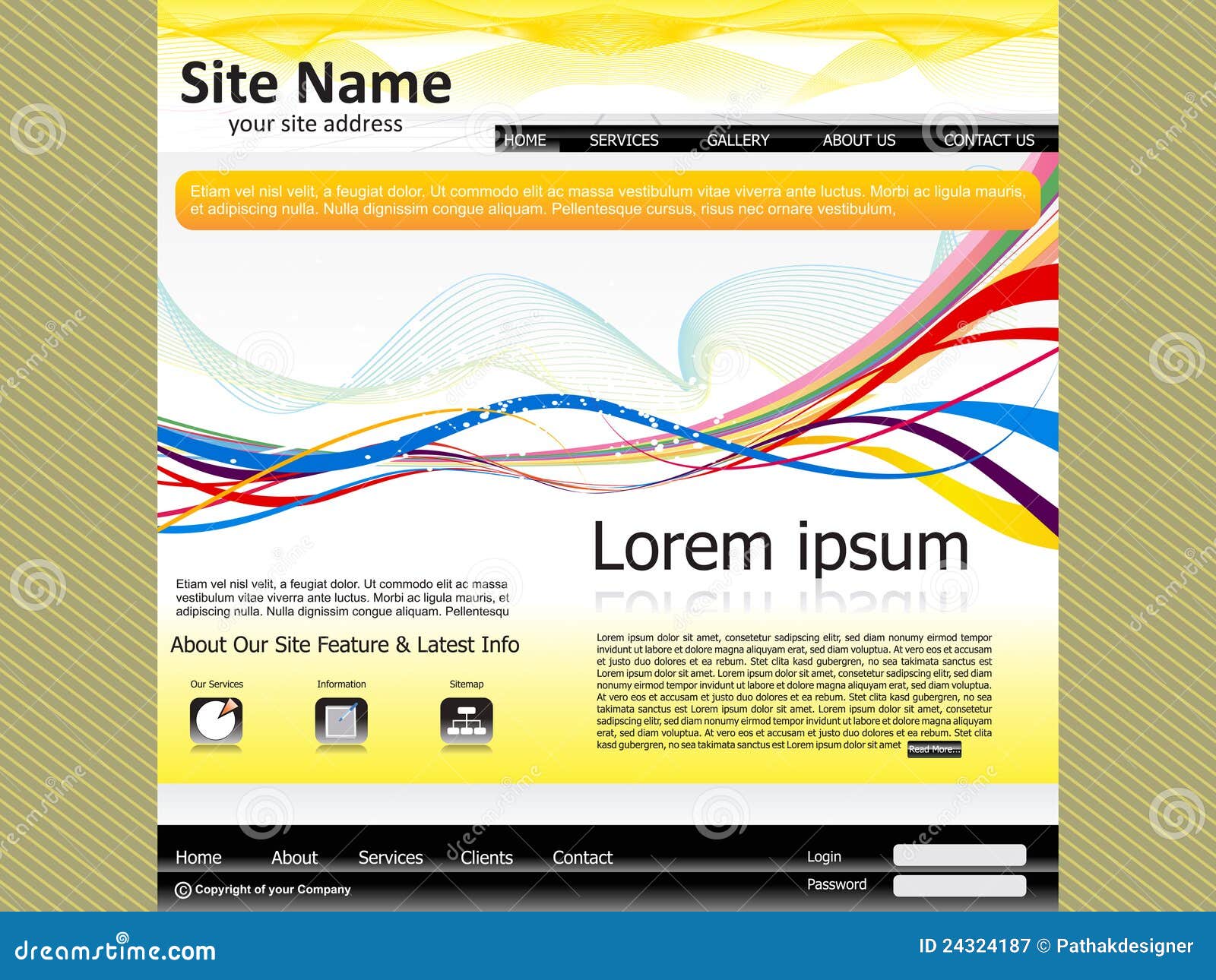 Abstract web site template stock vector. Illustration of black - 24324187