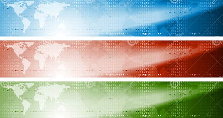 Abstract Web Tech Headers Vector Design Stock Vector - Illustration of ...