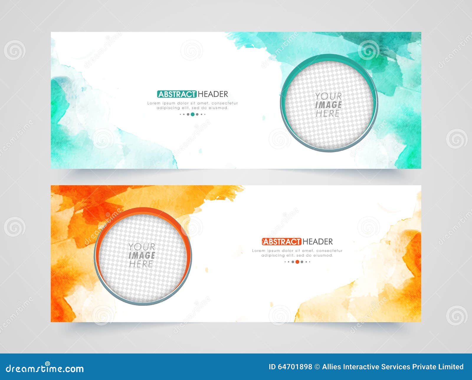Abstract Website Header or Banner Set. Stock Illustration ...