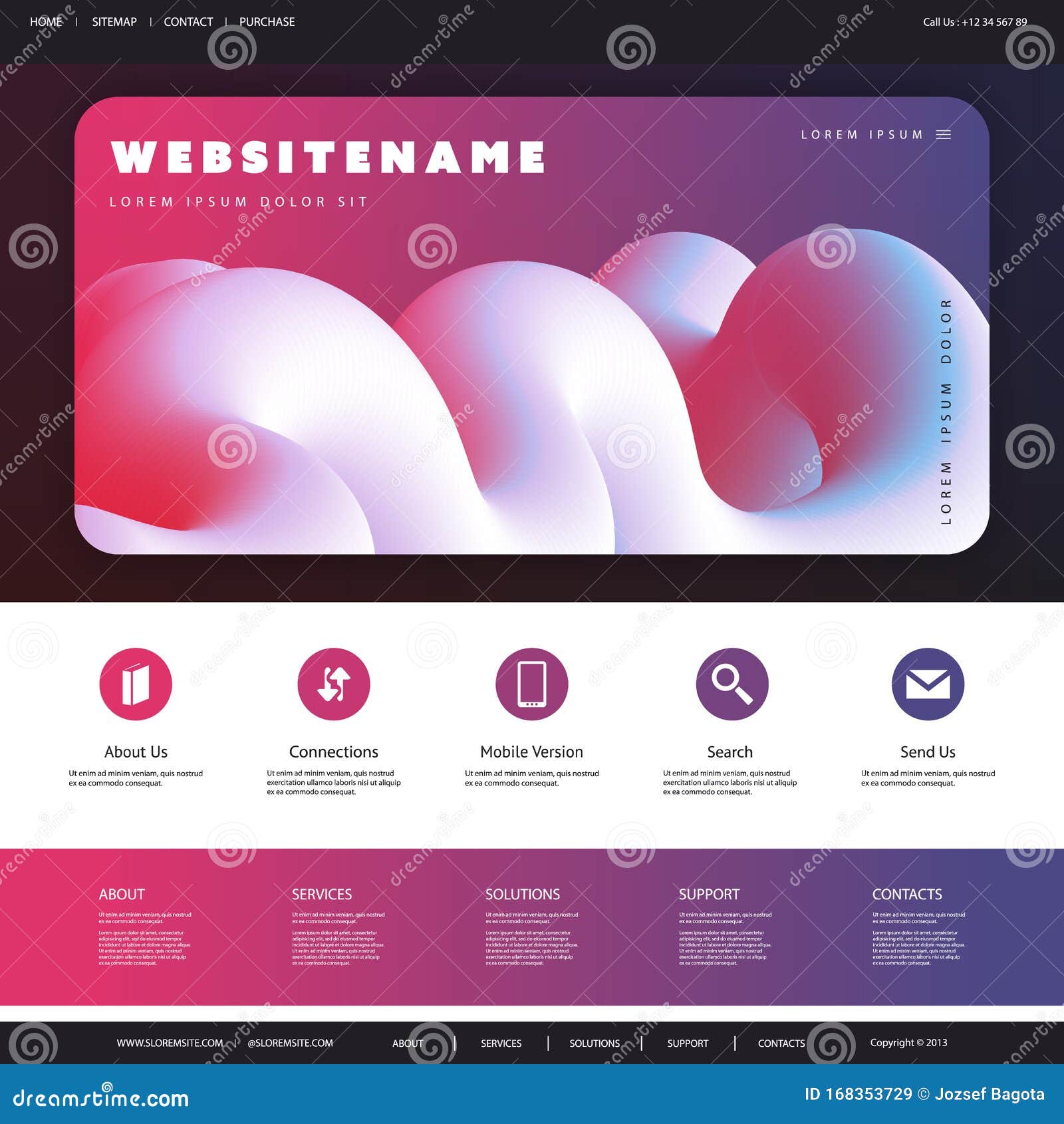 Abstract Website Template Design for Your Business with Red, Blue and ...