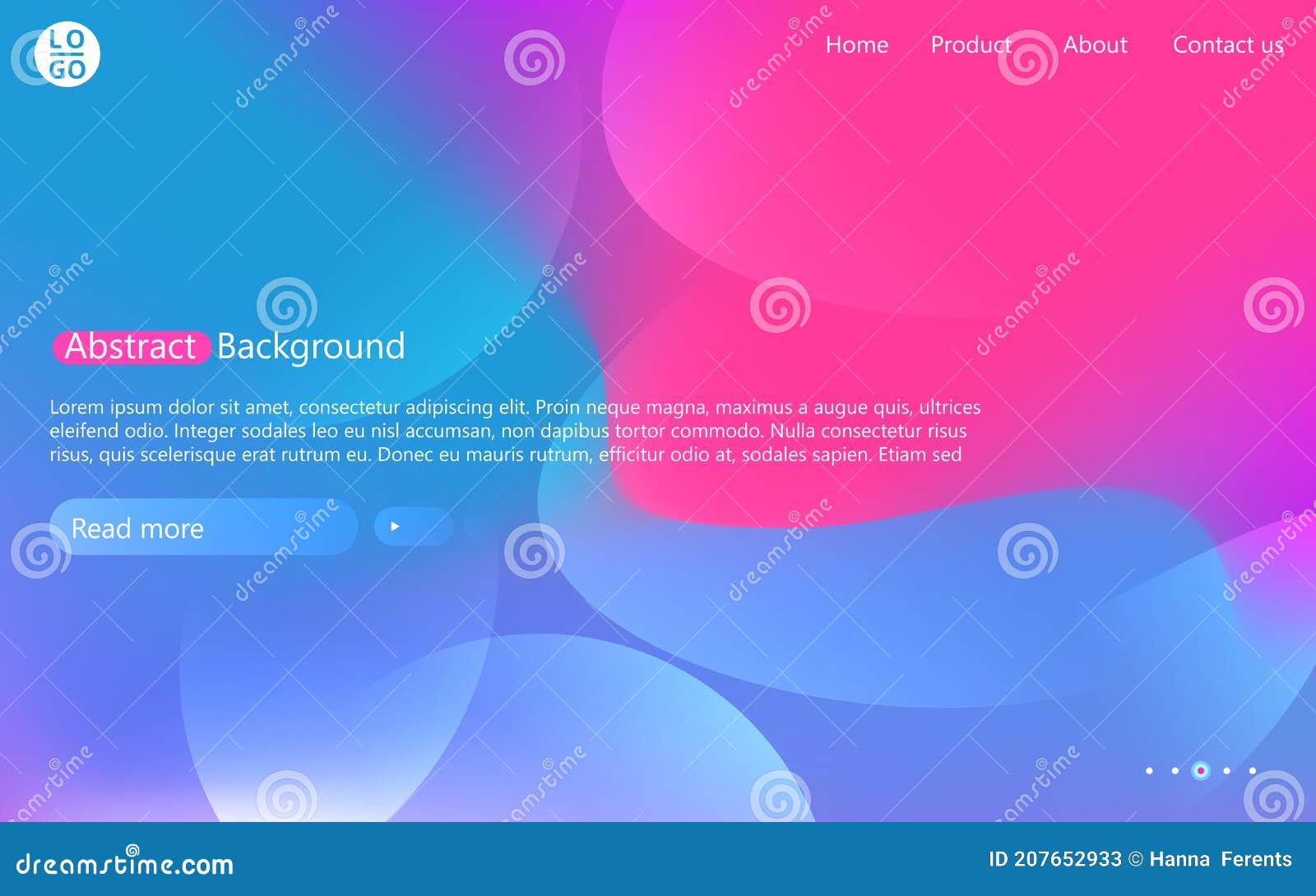 Abstract Website Template with Gradient. Presentation Modern Minimal ...
