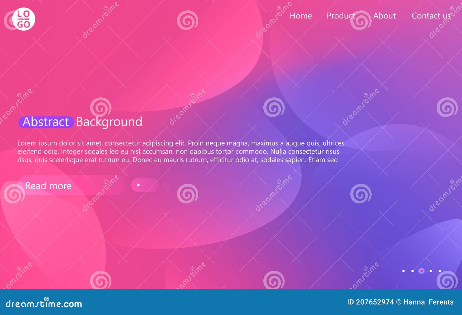 Abstract Website Template with Gradient. Presentation Modern Minimal ...