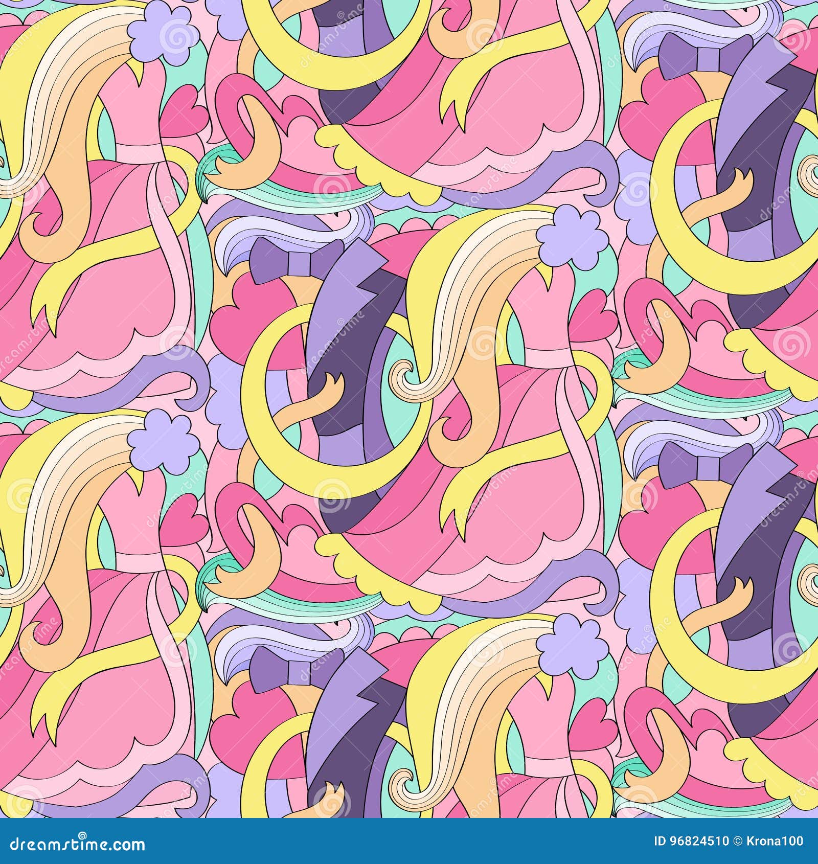 Abstract Wedding Colorful Seamless Pattern Stock Vector - Illustration ...