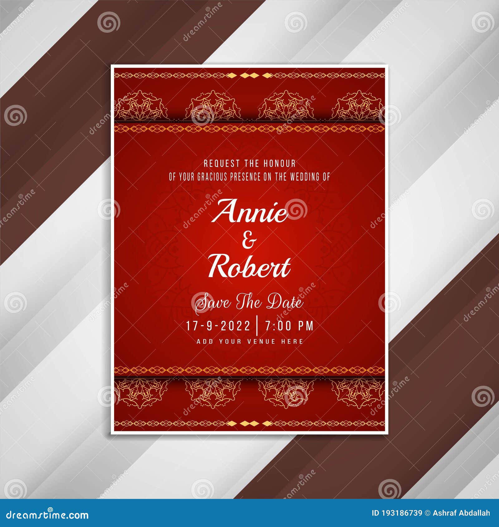 Abstract Wedding Invitation Artistic Card Design Stock Vector ...