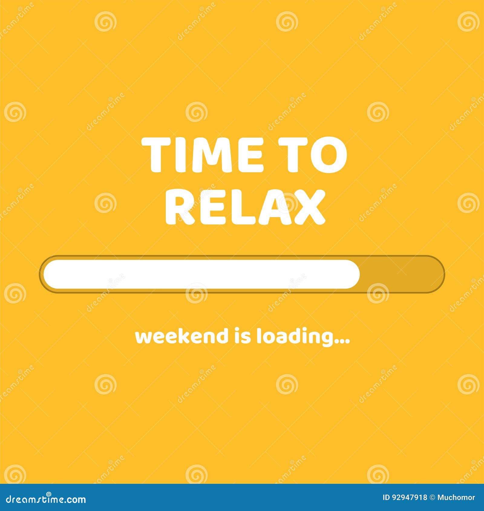 Abstract Weekend Loading on Yellow Background Stock Vector ...
