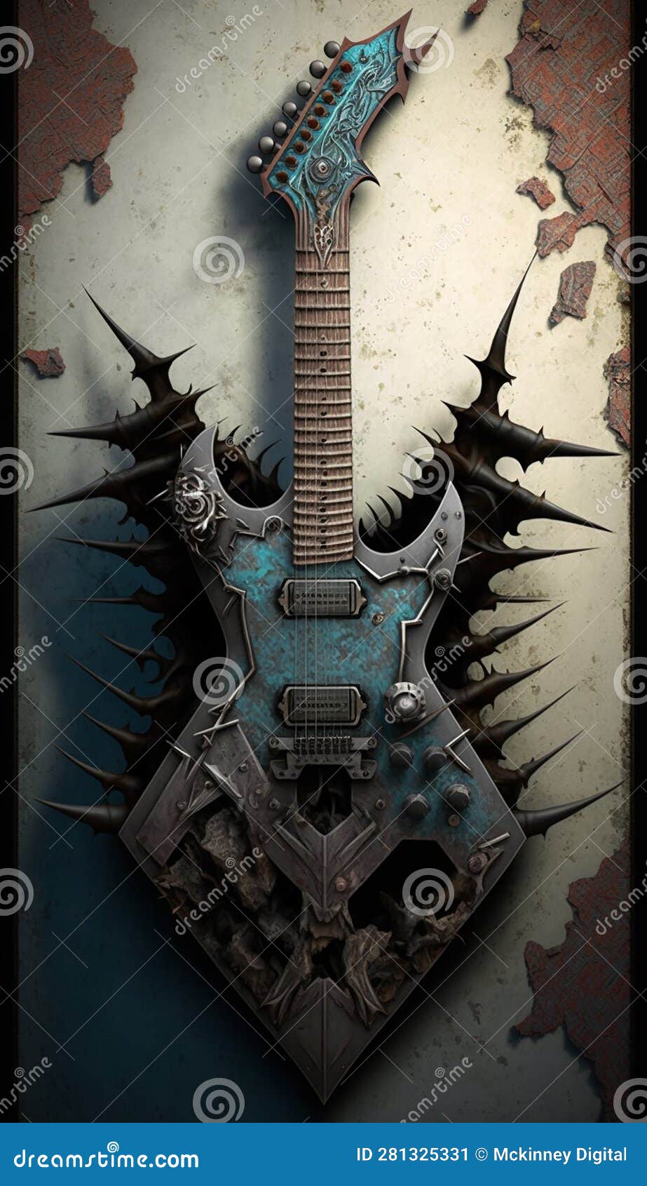 Abstract Weirdcore Guitar. Created Using Ai Generative. Stock ...