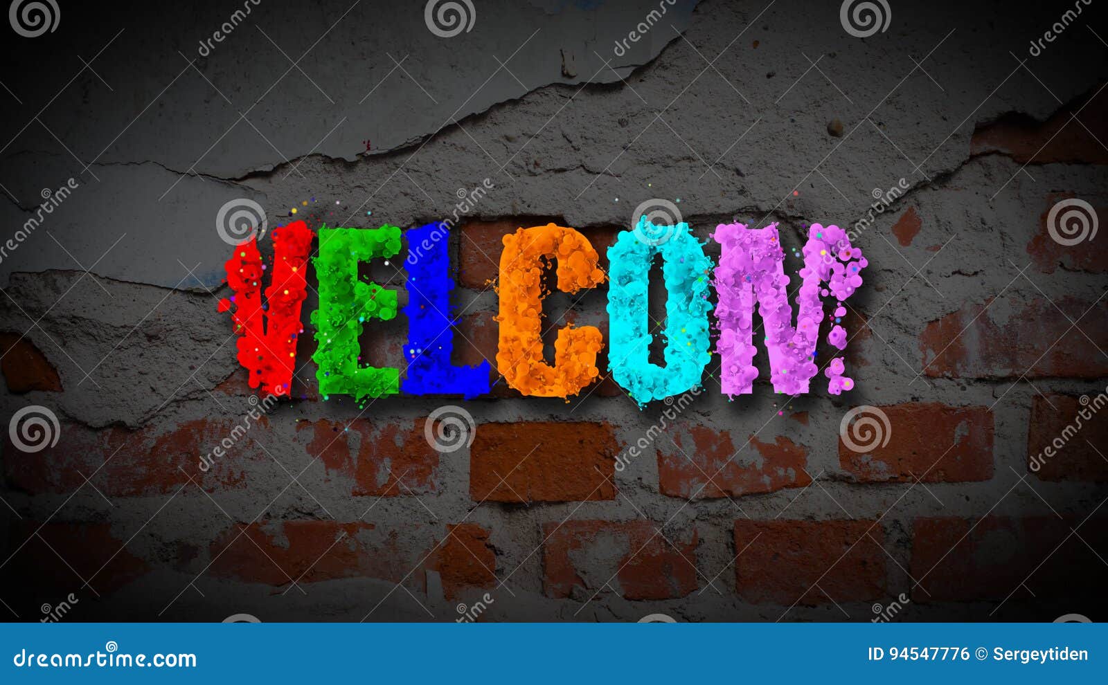 Abstract WELCOME Sign on a Dark Brick Wall Stock Footage - Video of ...