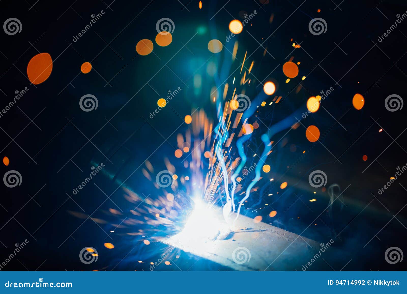 Abstract Welding Sparks Light, Industrial Background Stock Photo ...