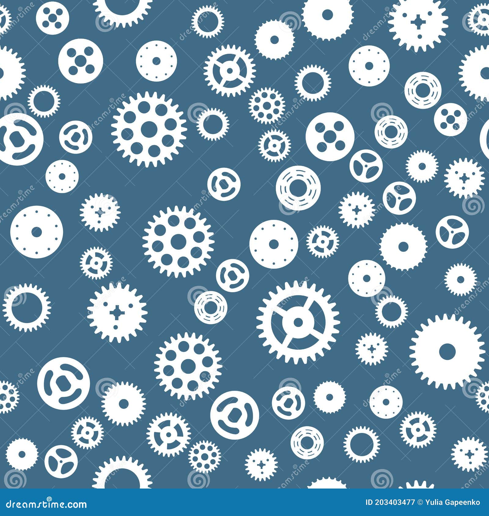 Abstract Wheel Gear Design Seamless Pattern Background. Vector ...