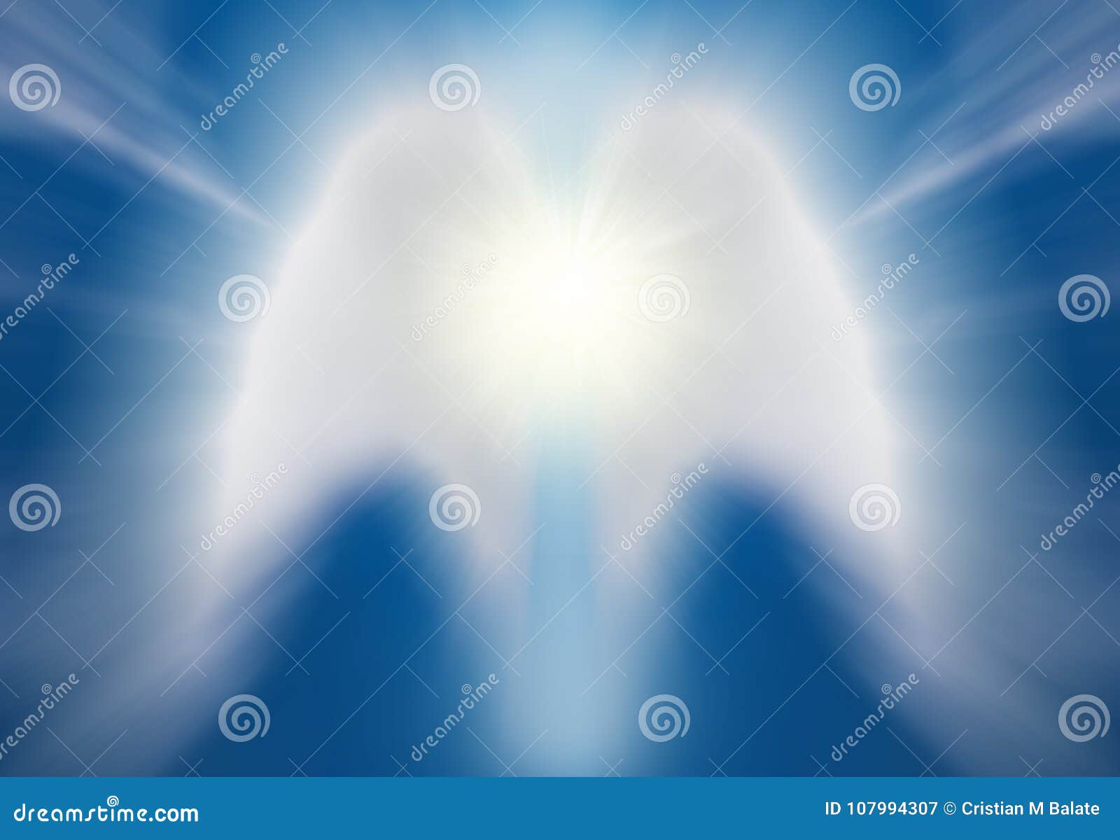Abstract White Angel on Blue Background Stock Illustration ...