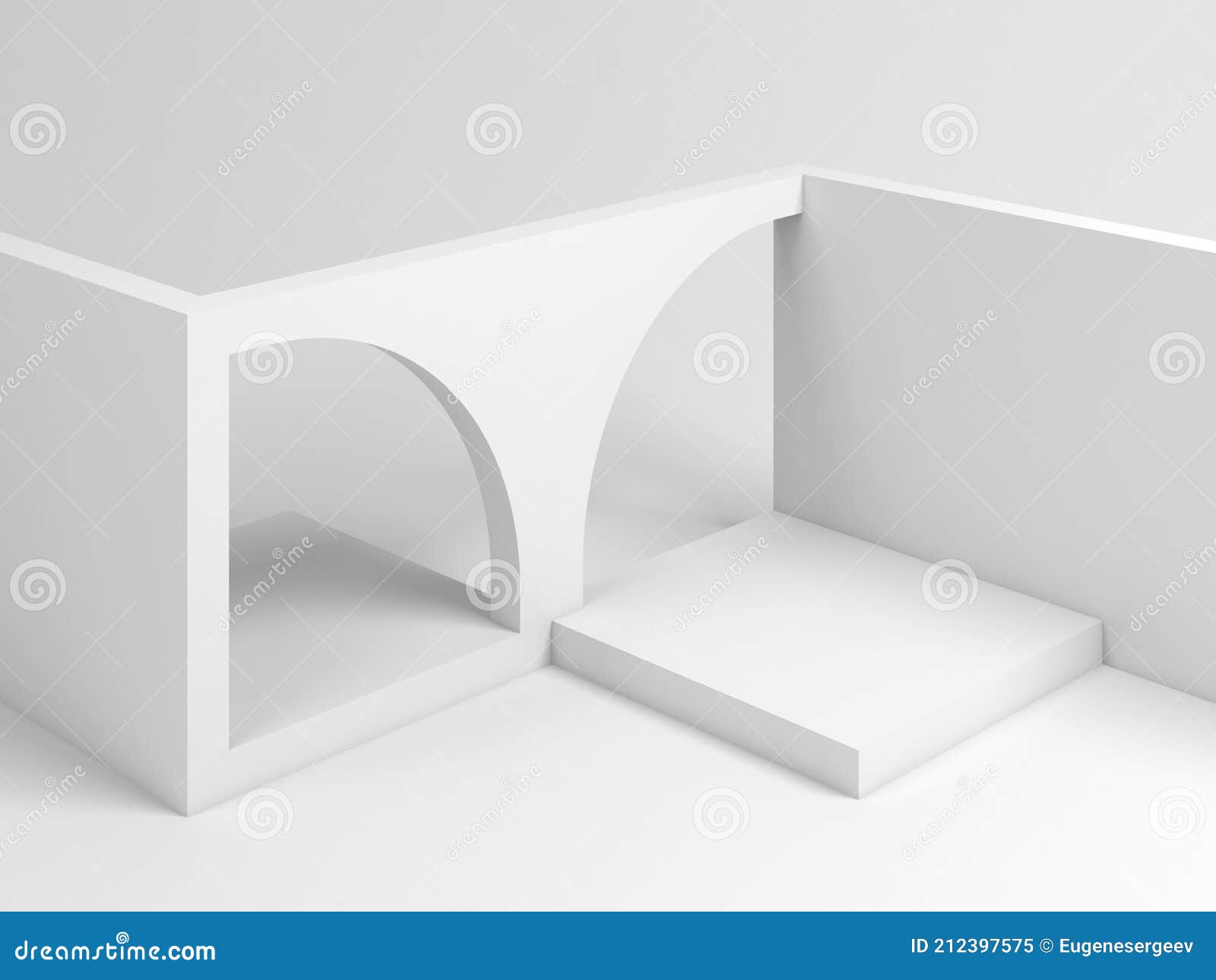 Abstract White Architectural Installation 3 D Stock Illustration ...