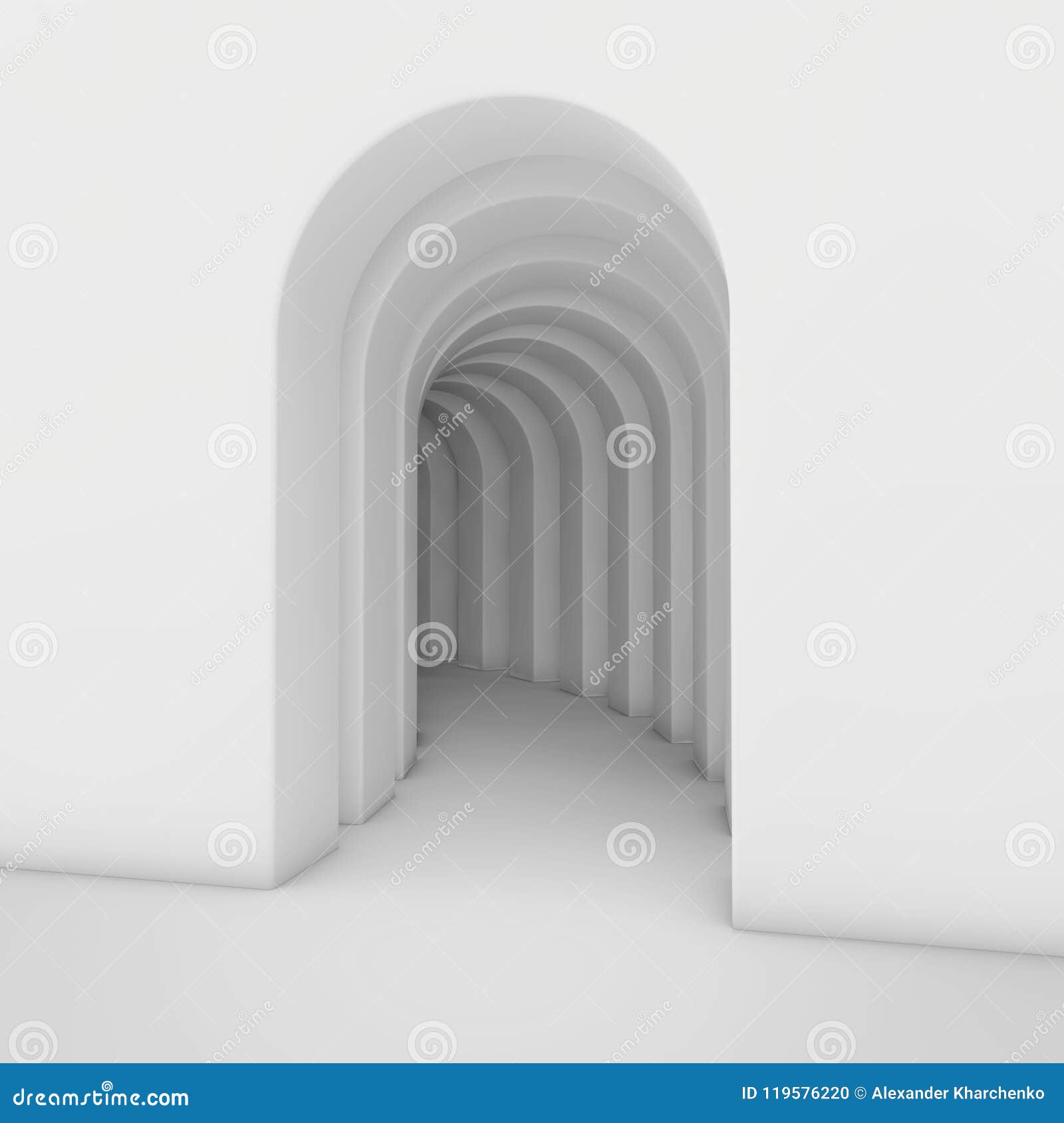Abstract White Archway. 3d Rendering Stock Illustration - Illustration ...