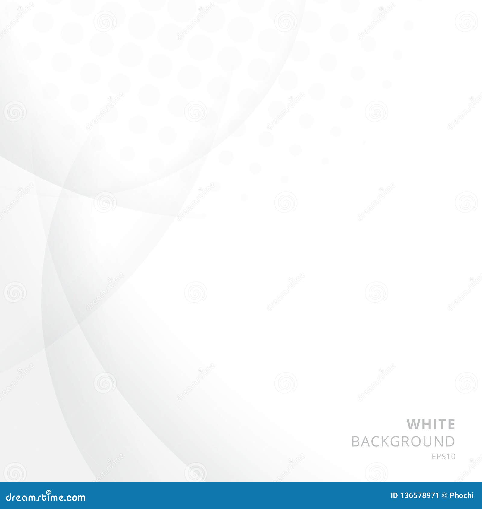 Abstract White Background with Circle and Curve and Halftone Texture ...