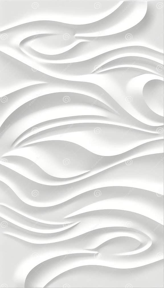 Abstract White Background, 3D Seamless Texture, Wave Pattern, Ripple Effect, Smooth Lines Stock ...