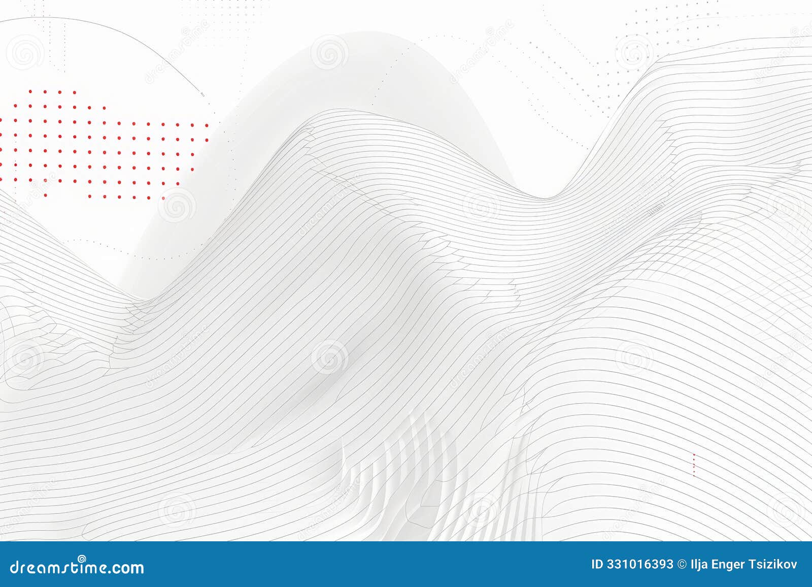 Abstract White Background with 3D Topography Contour Wavy Grid and a ...