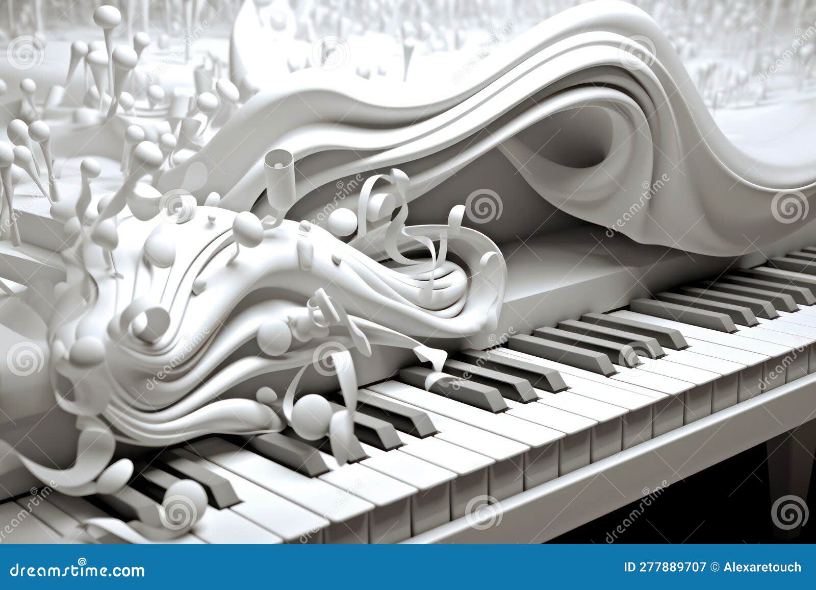 Abstract White Background with Elements of Musical Instruments and ...